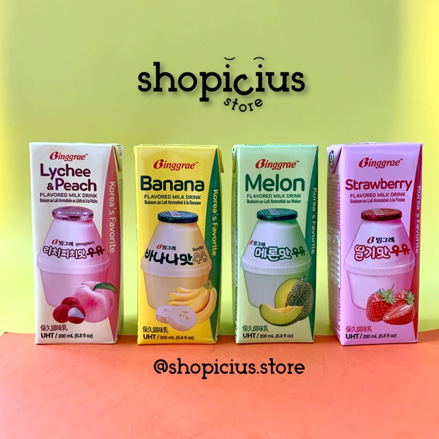 Jual Binggrae Milk Drink 200 ml BANANA, MELON, STRAWBERRY , LYCHEE ...