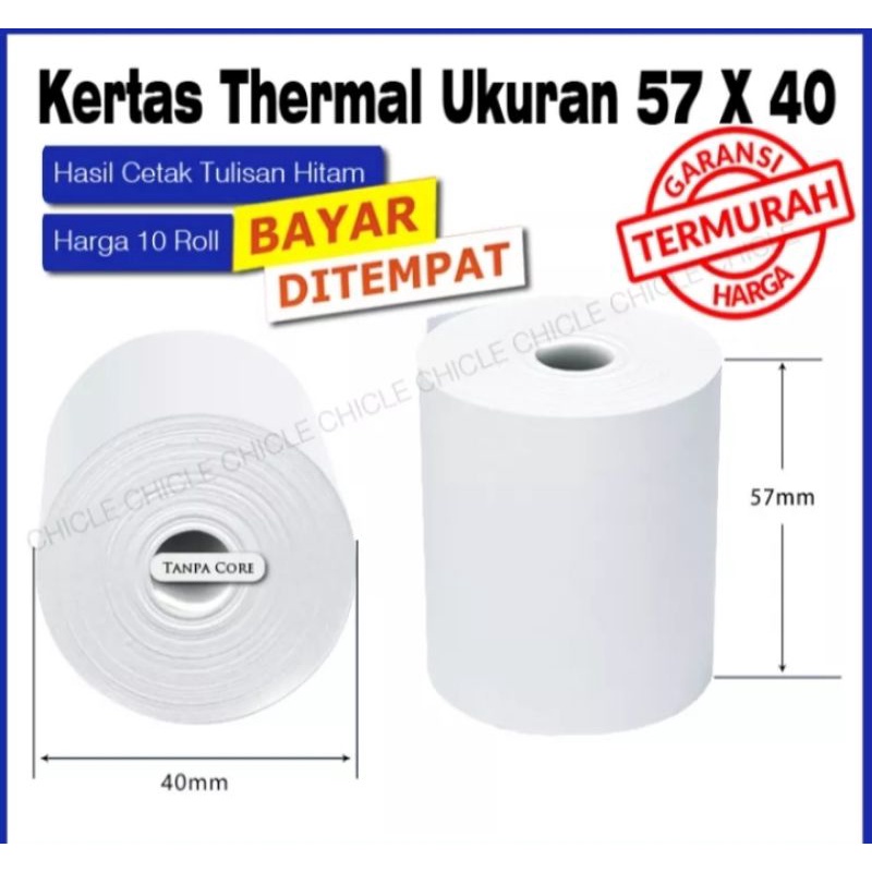 Jual Kertas Thermal 57x40 isi 10s | Shopee Indonesia