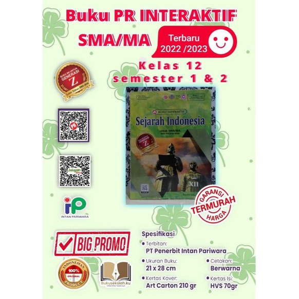 Jual Buku PR /LKS interaktif sejarah indonesia kelas XII, 12 (K13 revisi) 2022. Intan Pariwara ...