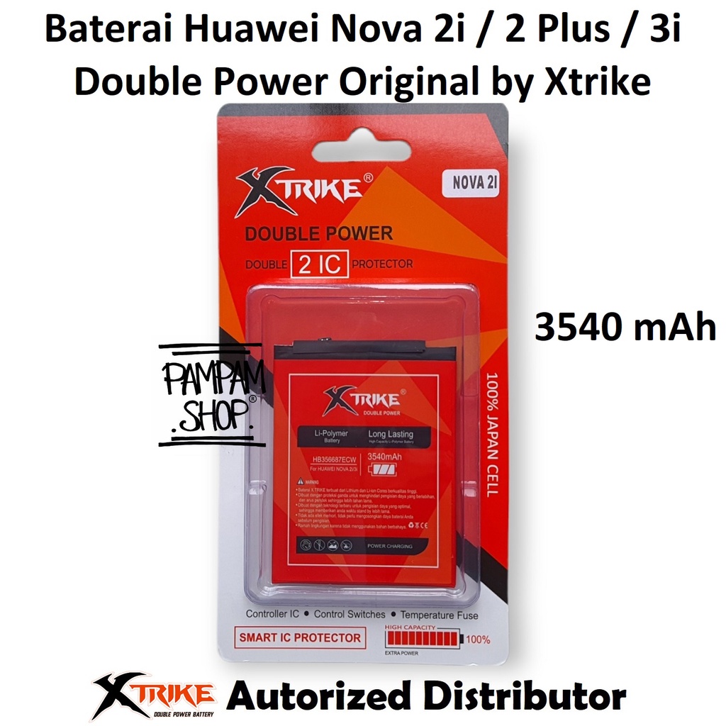 Jual Baterai XTRIKE Double Power HB356687ECW Huawei Nova 2i 3i Nova 2 PLUS 2+ P30 Lite Mate 10 ...