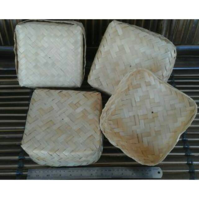 Jual BESEK BAKUL BAMBU NATURAL SIZE 18X18X7cm langsung pengrajin ...