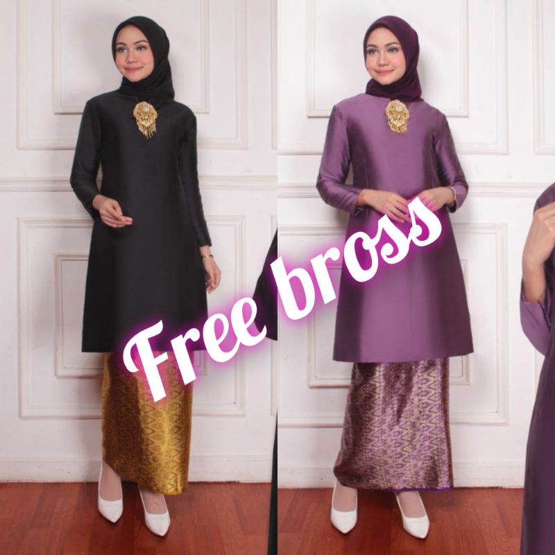 Jual GERATIS BROSS~Kebaya kurung taffeta polos // atasan kebaya kurung Siti Nurbaya // kebaya ...