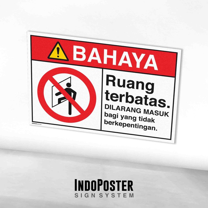 Jual Stiker Label Safety Sign Rambu K3 ANSI Ruang Terbatas Confined ...