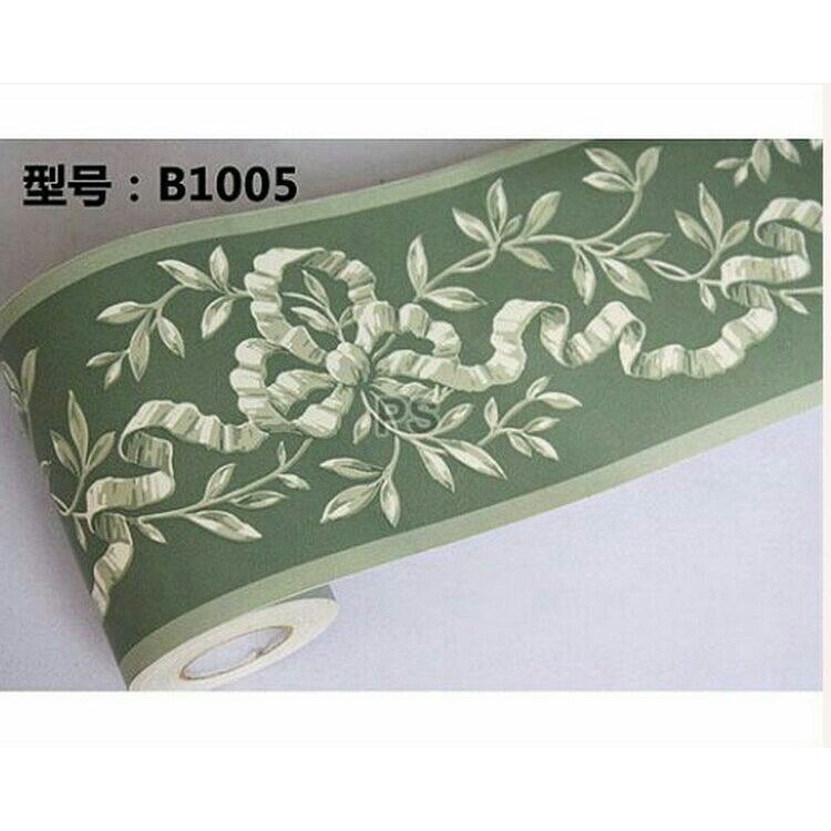 Jual Border / List dinding uk: 10 cm x 10 meter, Bunga hijau | Shopee ...