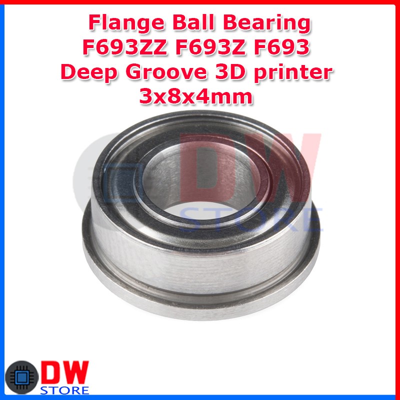 Jual Flange Ball Bearing F693ZZ F693Z F693 Deep Groove 3D printer ...
