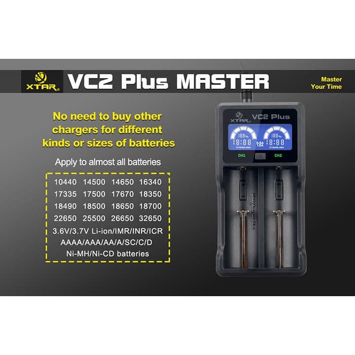 Jual Authentic XTAR VC2 PLUS MASTER Charger | 18650 AAA charge battery | Shopee Indonesia