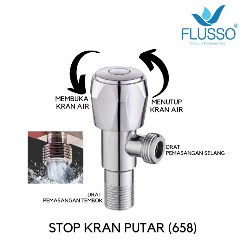 Jual KRAN AIR /STOP KRAN 1/2" TYPE 658 FLUSSO BEST QUALITY PRODUCT ...