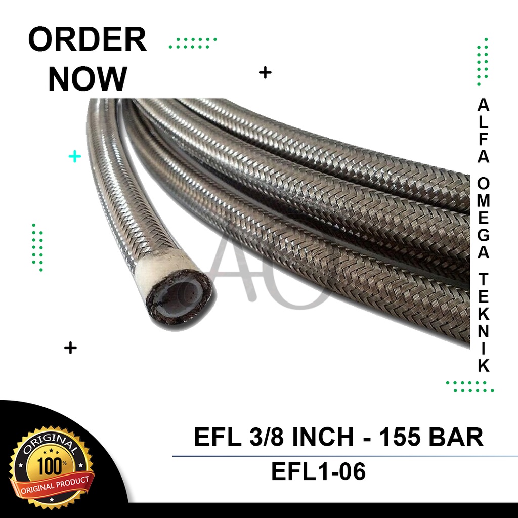 Jual SELANG FLEXIBLE TEFLON 3/8 INCH HOSE PTFE SS304 HIGH TEMPERATURE 3 ...