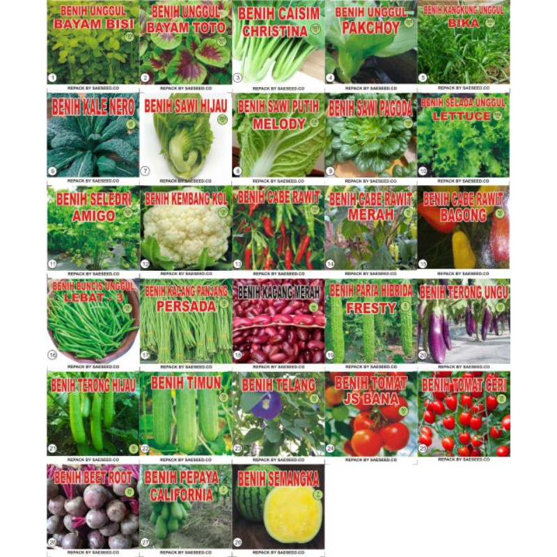 Jual Aneka benih sayuran serba 5000 | Shopee Indonesia