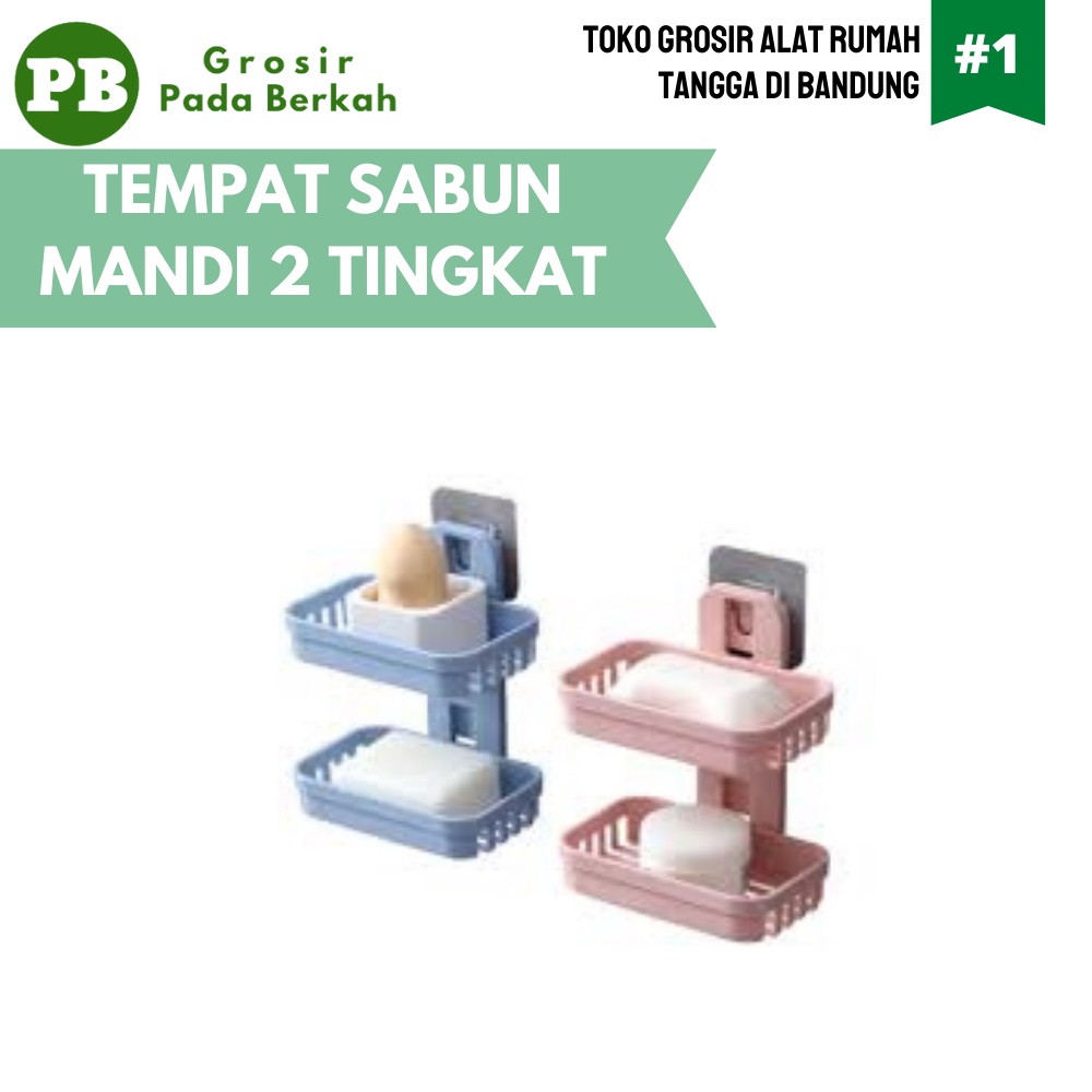 Jual Rak Toilet Sabun Tempel Vacum 2 Tingkat Tempat Sabun Batang 2in1 ...
