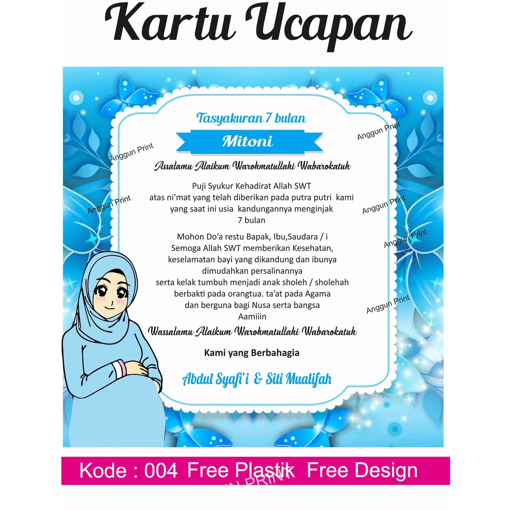 Jual Samir Berkat / Kartu Ucapan Kehamilan 4 Bulanan / Mapati - 7 ...