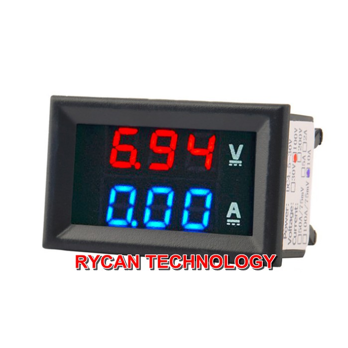 Jual VOLT METER DIGITAL DC 0 100V 10A DUAL VOLTMETER AMPER METER AMPERE | Shopee Indonesia