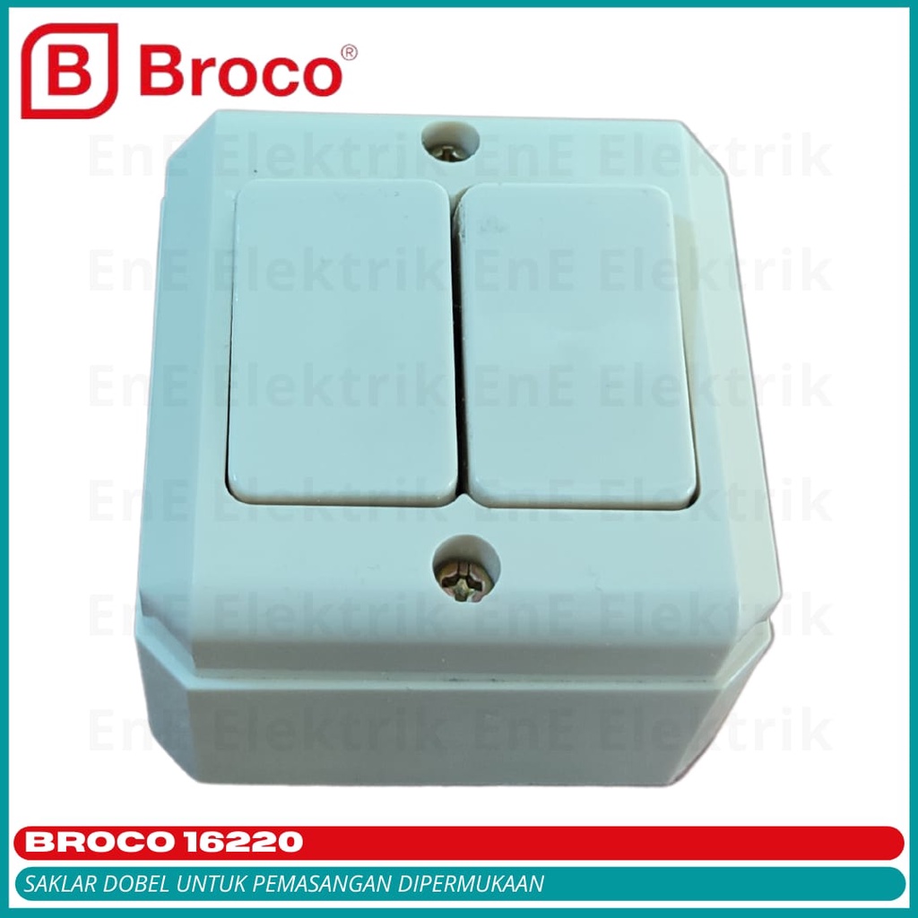 Jual BROCO SAKLAR SERI PERSEGI OUTBOW 16220 swicth ganda tempel murah ...
