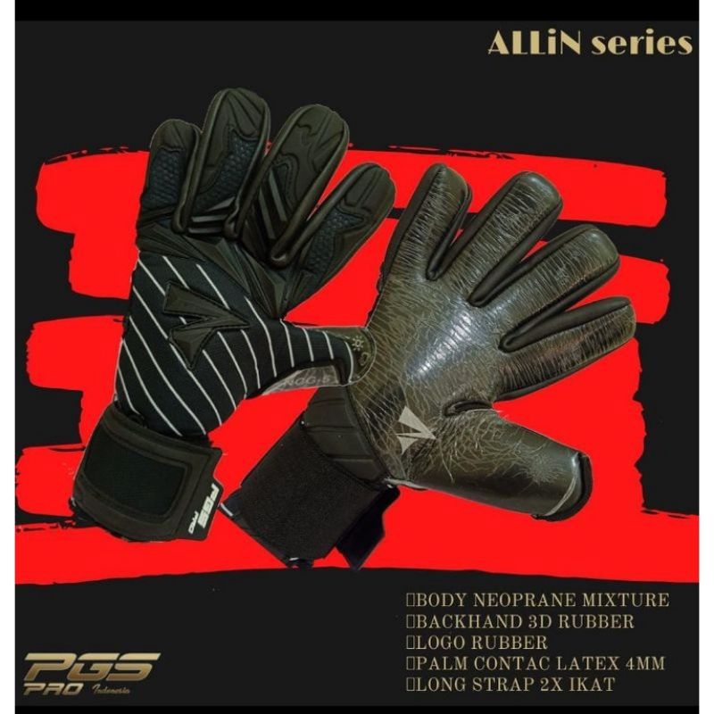 Jual SARUNG TANGAN KIPER PGS PRO ALL IN NEW SERIES BLACK 2021 | Shopee ...