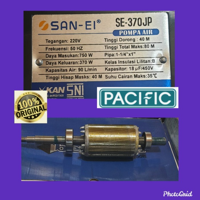 Jual As Rotor Dinamo Pompa Air Semi Jet Pump San Ei 250 W Asli N Baru ...