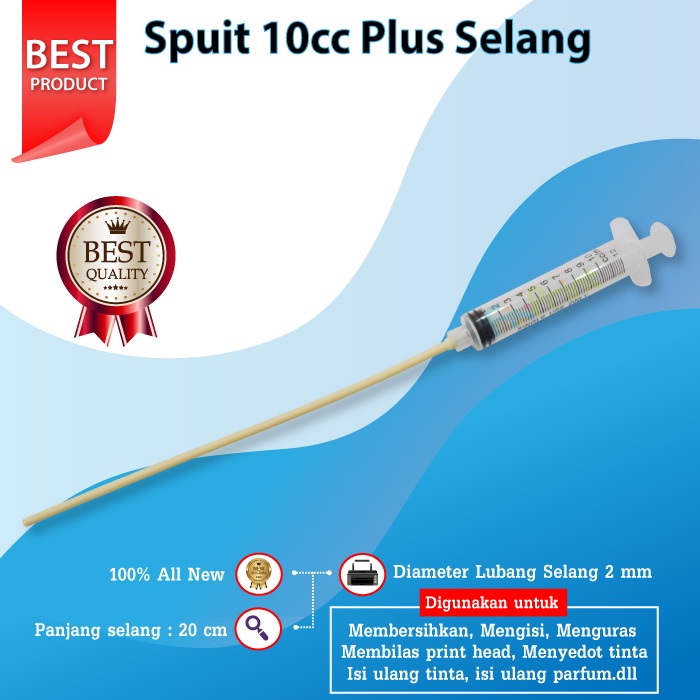 Jual Spuit 10cc Plus Selang, Syringe Plus Selang 10cc, Suntikan 10ml ...