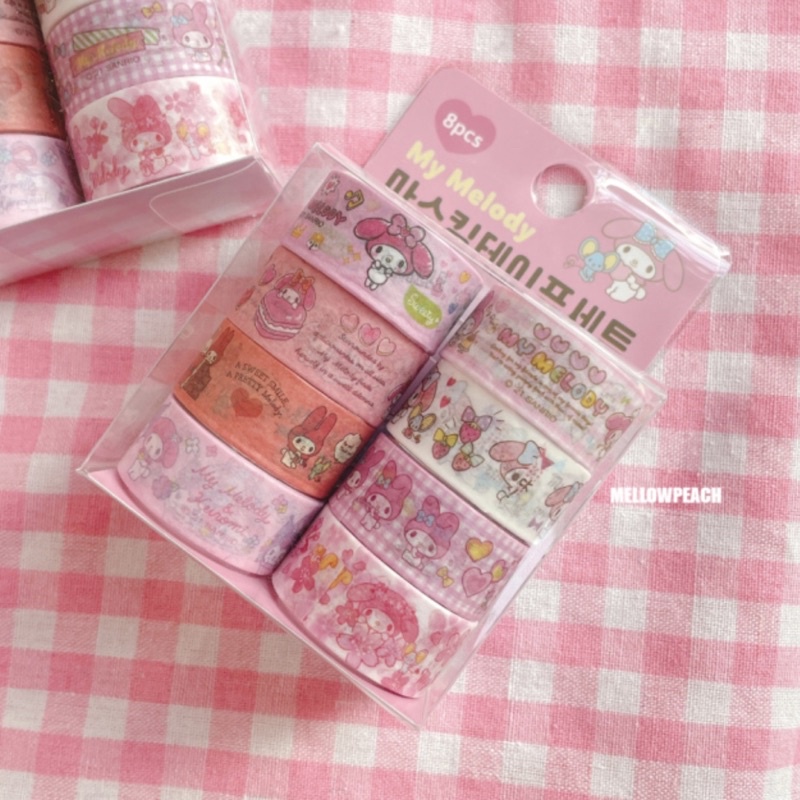 Jual [READY] MELLOW PEACH | Sanrio My Melody Masking Tape 8p Set ...