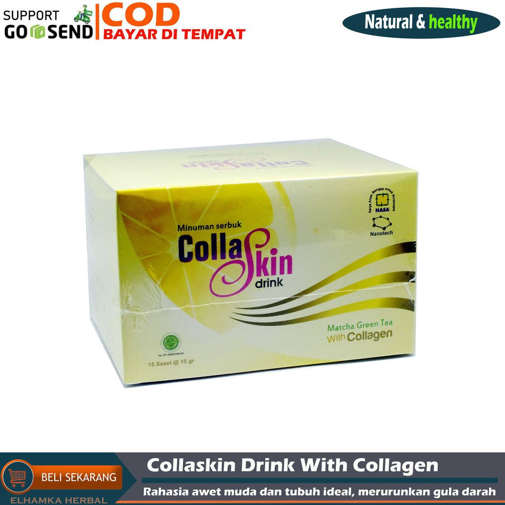 Jual Collaskin Drink Matcha With Collagen /Mencerahkan kulit Wajah Dan ...