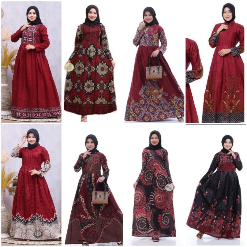 Jual GAMIS BATIK WARNA MERAH MAROON | Shopee Indonesia
