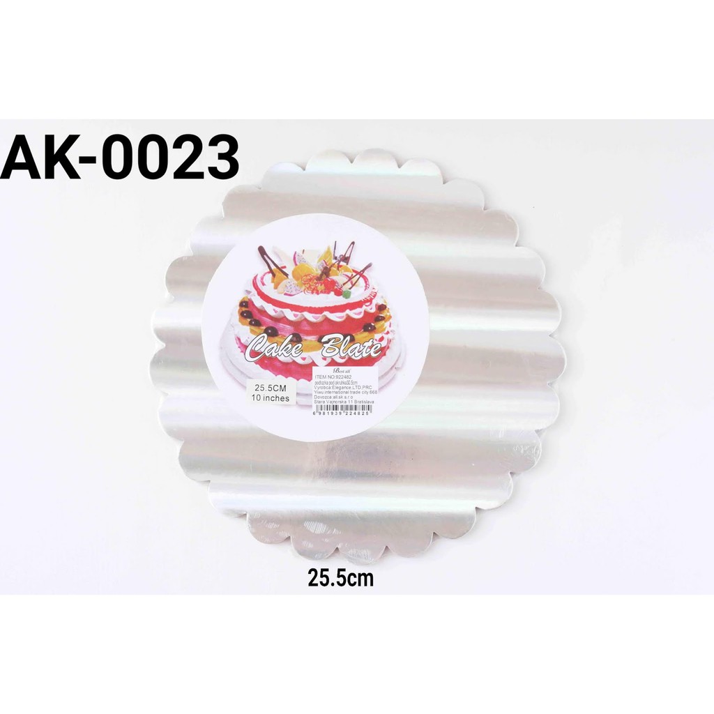 Jual AK-0023 Cake Board tatakan kue bulat bunga silver laser hologram ...