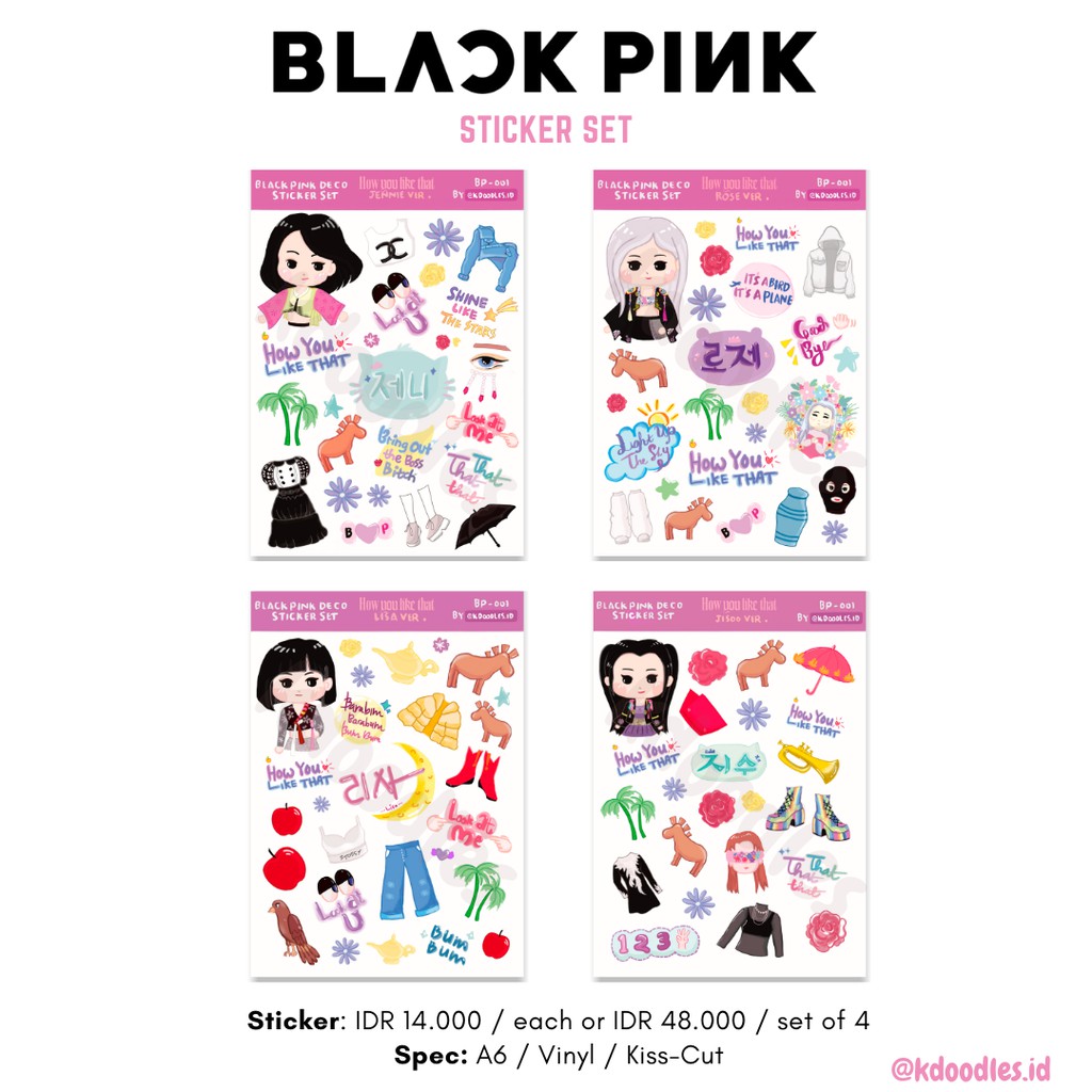 Jual BLACKPINK - How You Like That Member Sticker Set (Stiker) | Shopee ...