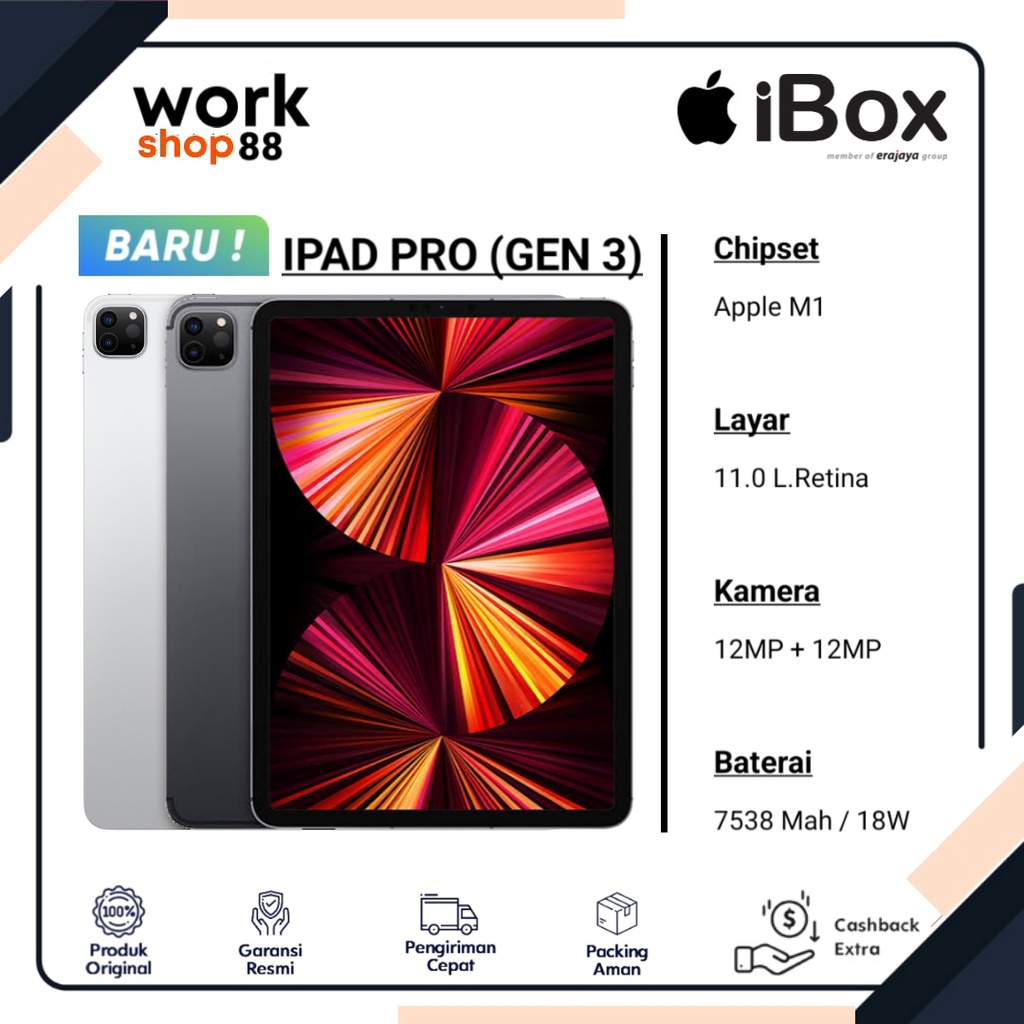 Jual Produk Baru - Pad Apple iPad Pro (Gen 3) M1 11.0 inci 128GB 256GB ...