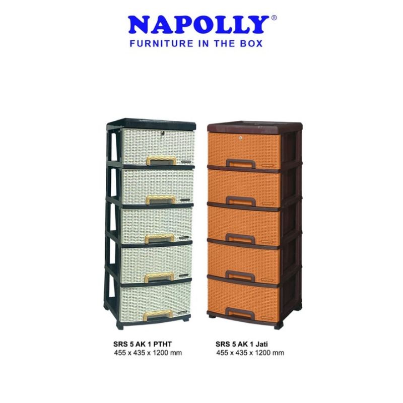 Jual NAPOLLY LEMARI CABINET LACI PLASTIK 5SUSUN SRS-5AK1 | Shopee Indonesia