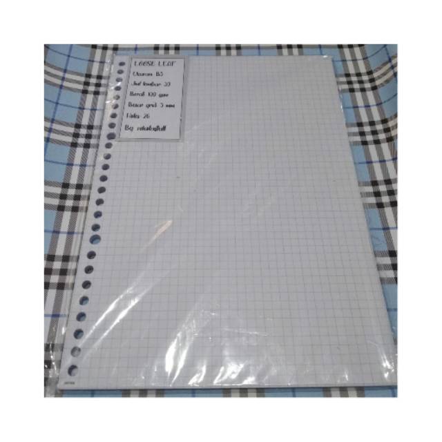 Jual Isi binder B5 loose leaf GRID 100 GSM 50 lembar Putih White Kertas Binder | Shopee Indonesia