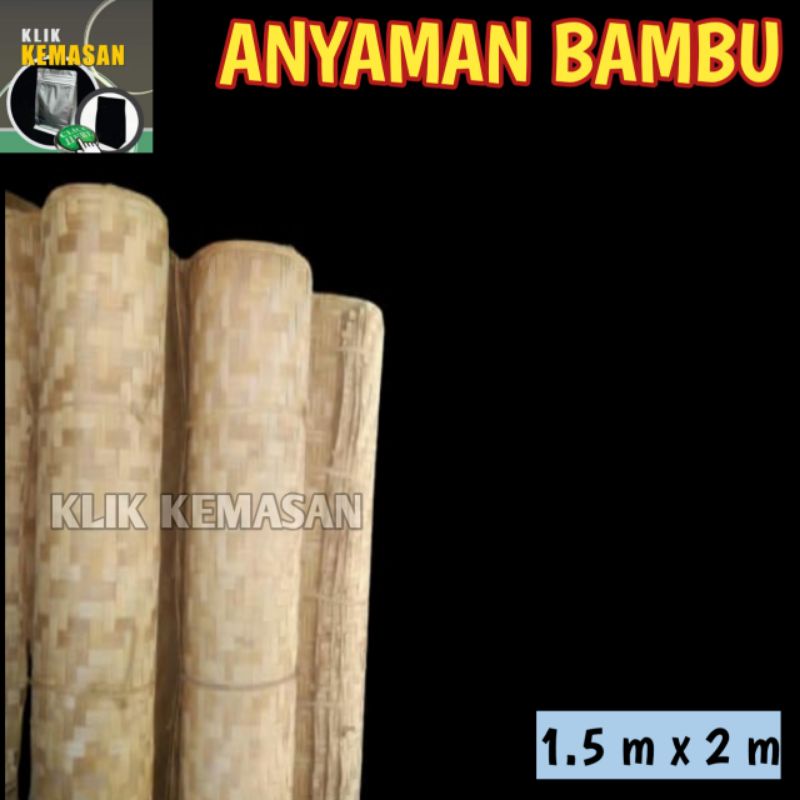Jual ANYAMAN BAMBU 150 CM X 2 M GEDEK GEDEG METERAN DINDING BAMBU KEREI ...