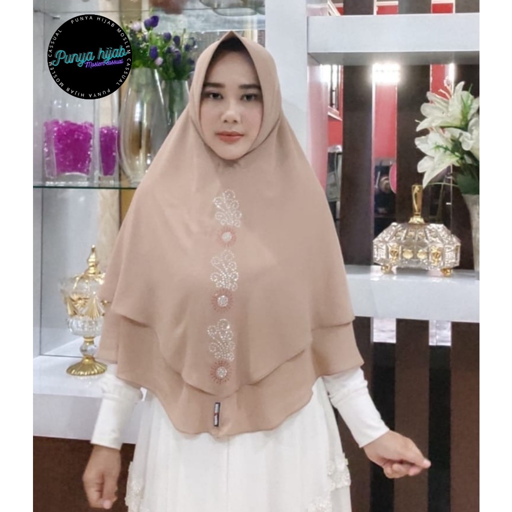 Jual JILBAB INSTAN HIJAB KHIMAR BUNGA 2 LAYER CERUTY BABYDOLL PUNYA ...
