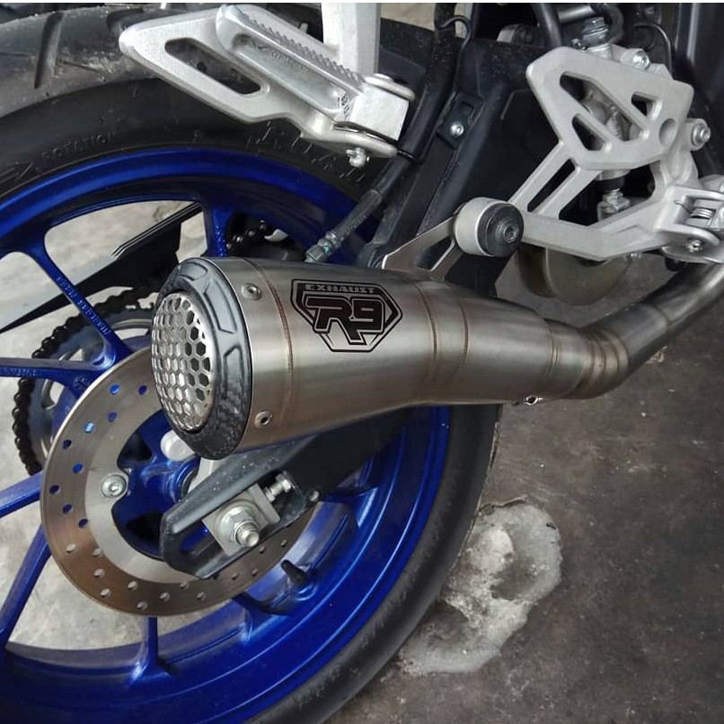 Jual KNALPOT R9 GP SERIES STAINLESS ALL NEW R15 | Shopee Indonesia