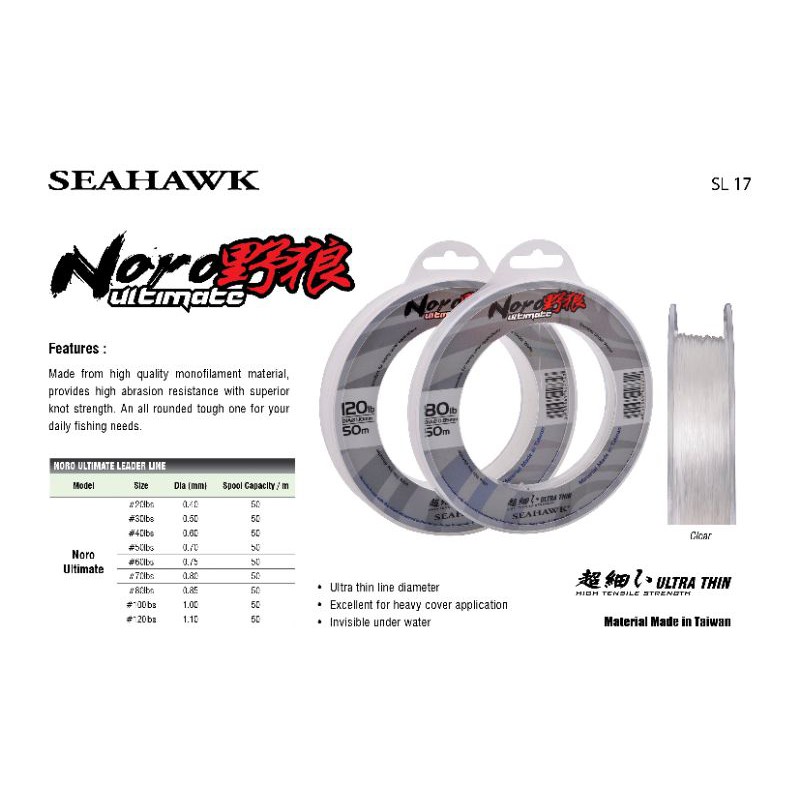 Jual Senar Pancing Monofilament Leader Seahawk Noro | Shopee Indonesia