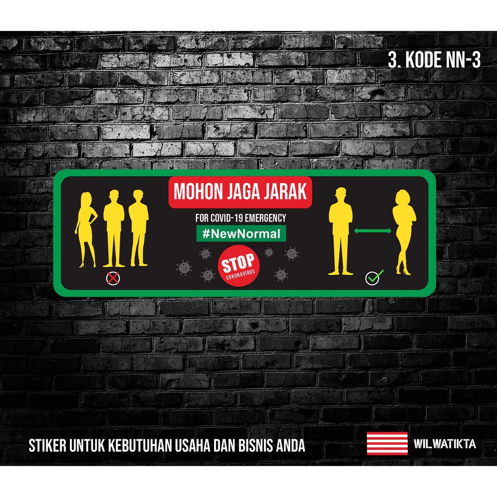 Jual Sticker Safety Sign Warning Jaga jarak ( Min. 2 Pcs ) | Shopee ...