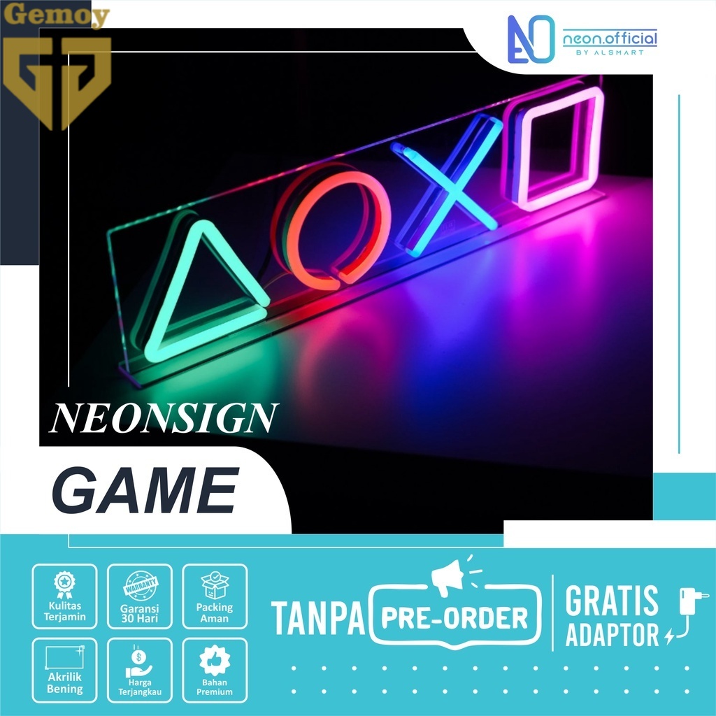 Jual Neon Sign NeonFlex Neon Flex Game Logo Playstation Ready Stock Led ...