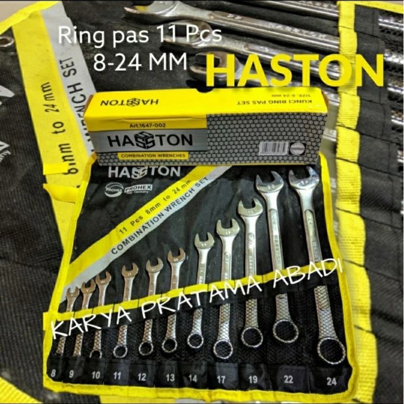 Jual KUNCI RING PAS 11 PCS HASSTON PROHEX 8 - 24 MM COMBINATION WRENCH ...