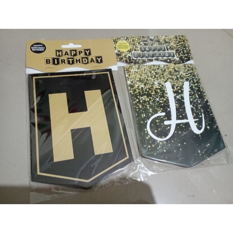 Jual FLAG BANNER HBD KOMBINASI GOLD | Shopee Indonesia
