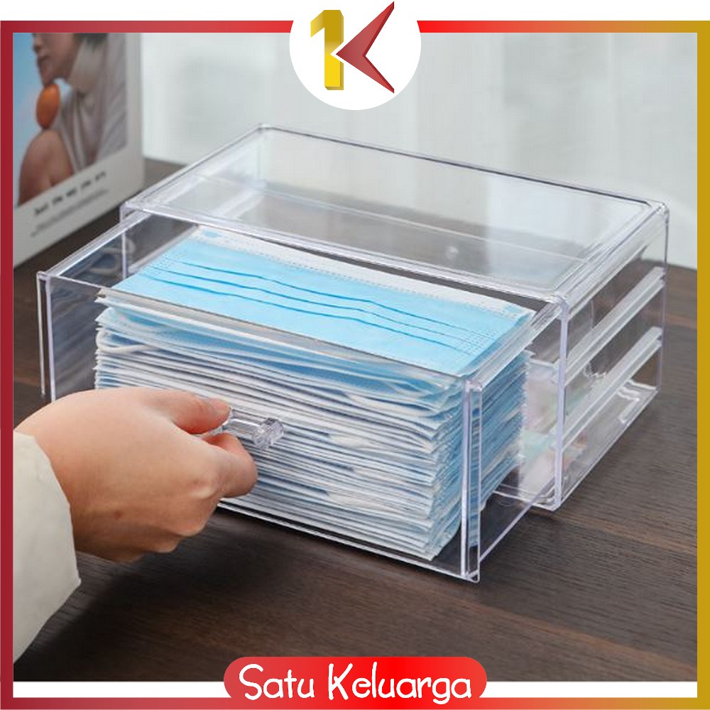 Jual SK-K105 Kotak Penyimpanan Tempat Masker Akrilik Organizer Box ...
