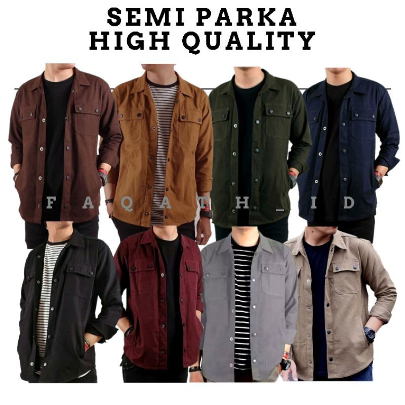 Jual JAKET SEMI PARKA || Trucker Jacket Fashion Pria Terlaris ( SIZE M ...