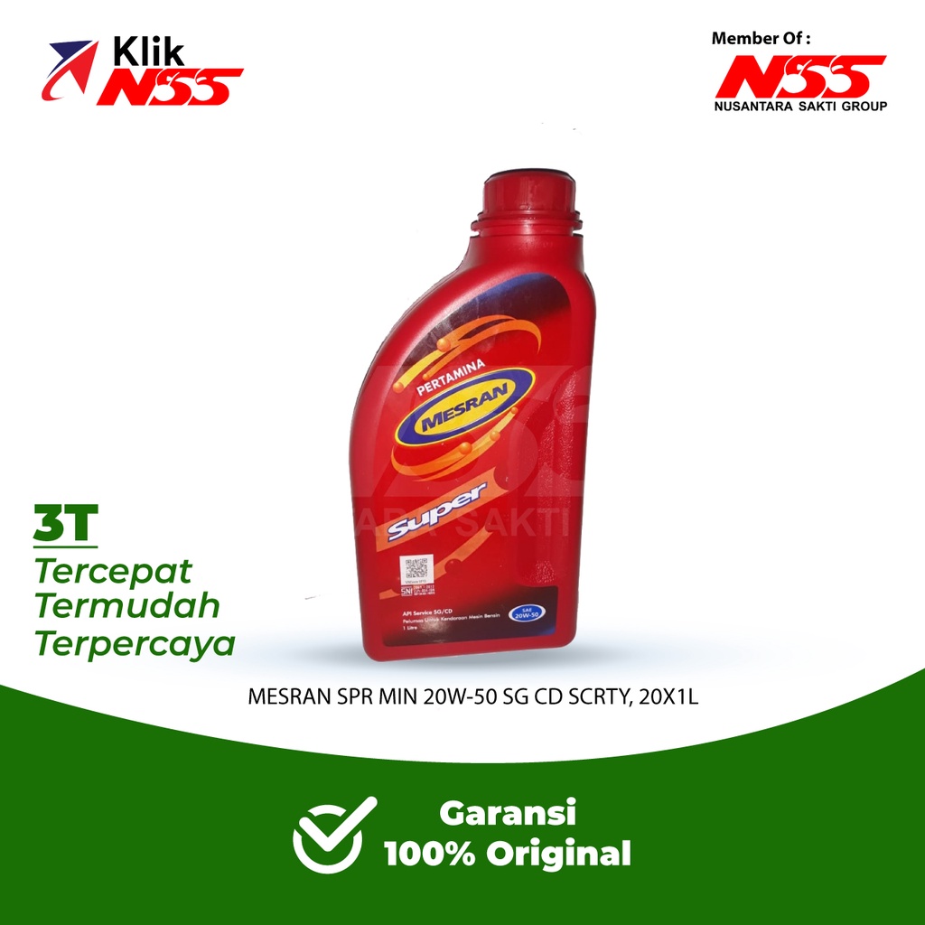 Jual Oli Motor dan Mobil Pertamina MESRAN SUPER MIN 20W50 SG CD 1Liter ORIGINAL | Shopee Indonesia