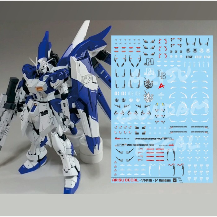 Jual Water Slide Decal Hi-v Hi Nu Gundam Hi v HG RG 1/144 Arisu Decal ...