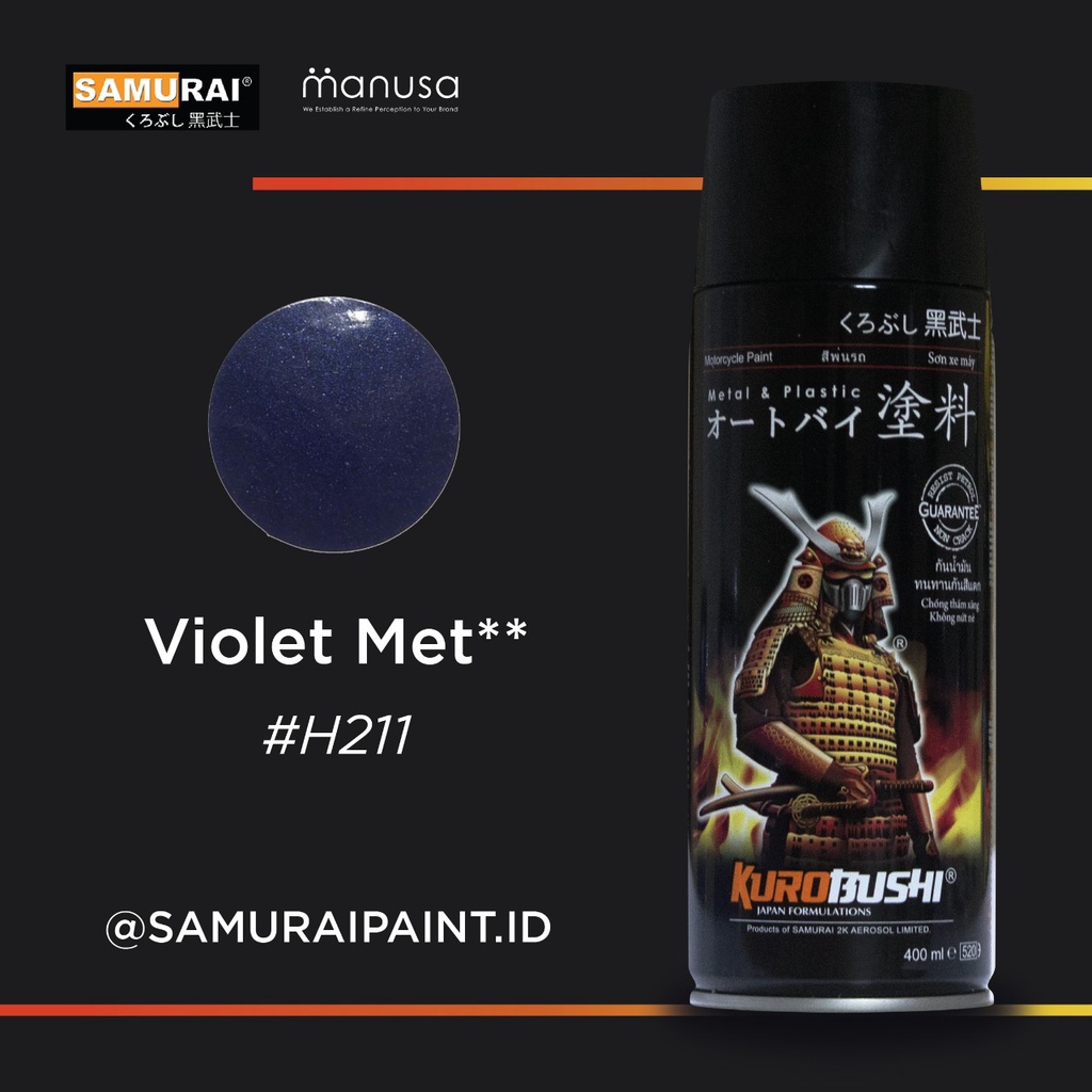 Jual Samurai Paint Violet Met Honda #H211 Cat Aerosol Kualitas ...