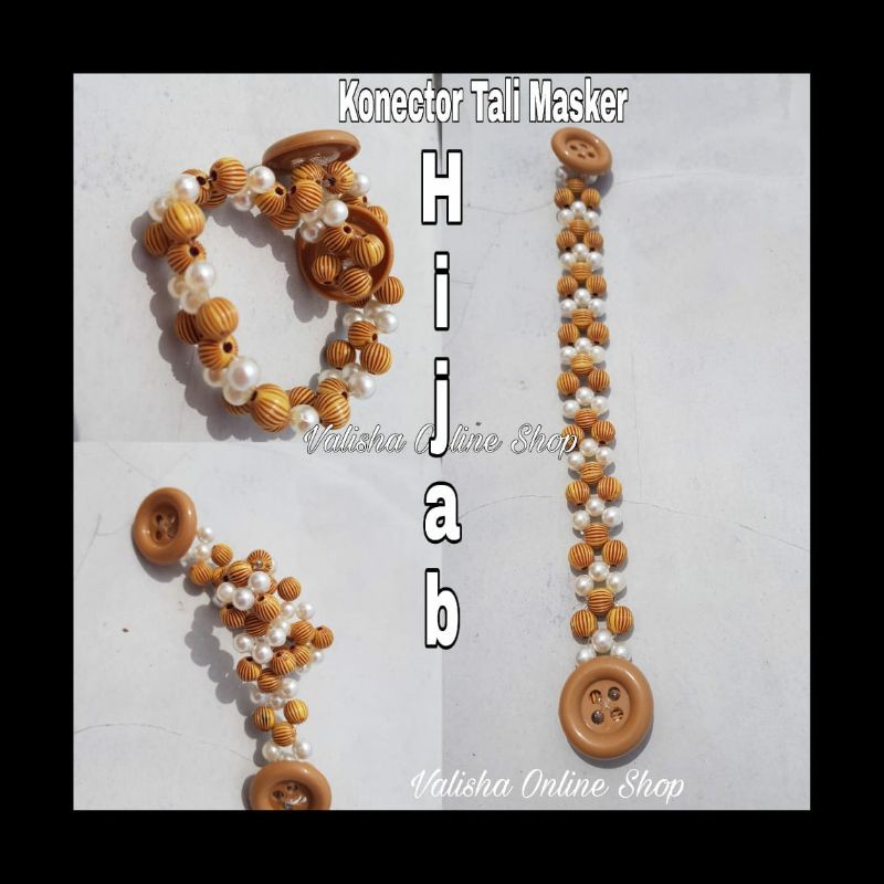 Jual Sambungan Tali Masker Hijab Manik-Manik Kayu Plastik | Shopee ...