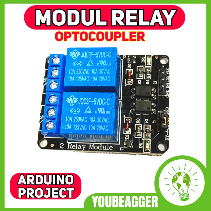 Jual Modul relay 2 channel with optocoupler | Shopee Indonesia