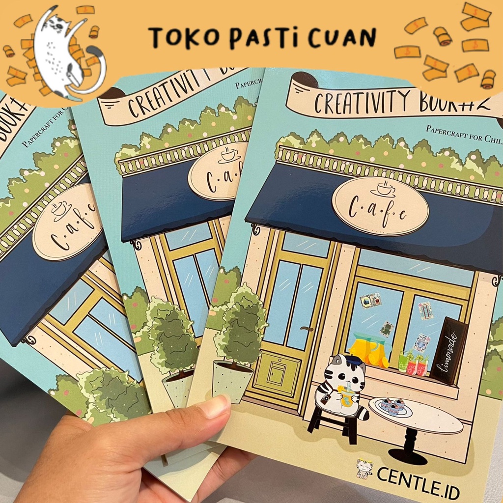 Jual Buku papercraft gambar makanan dan sticker food book sampul kucing ...