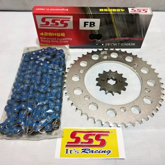 Jual Gear set SSS Yamaha YZF R15 V3 - All New Vixion R rantai warna 428 HSB | Shopee Indonesia