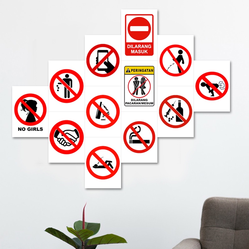 Jual Poster Dinding Dekorasi Kamar Cowok Ukuran A6 A5 A4 Warning Theme ...