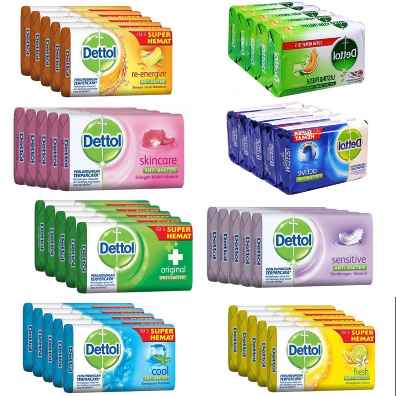 Jual Dettol Bar Soap Anti Bactery / Active / Active / Cool / Fresh ...