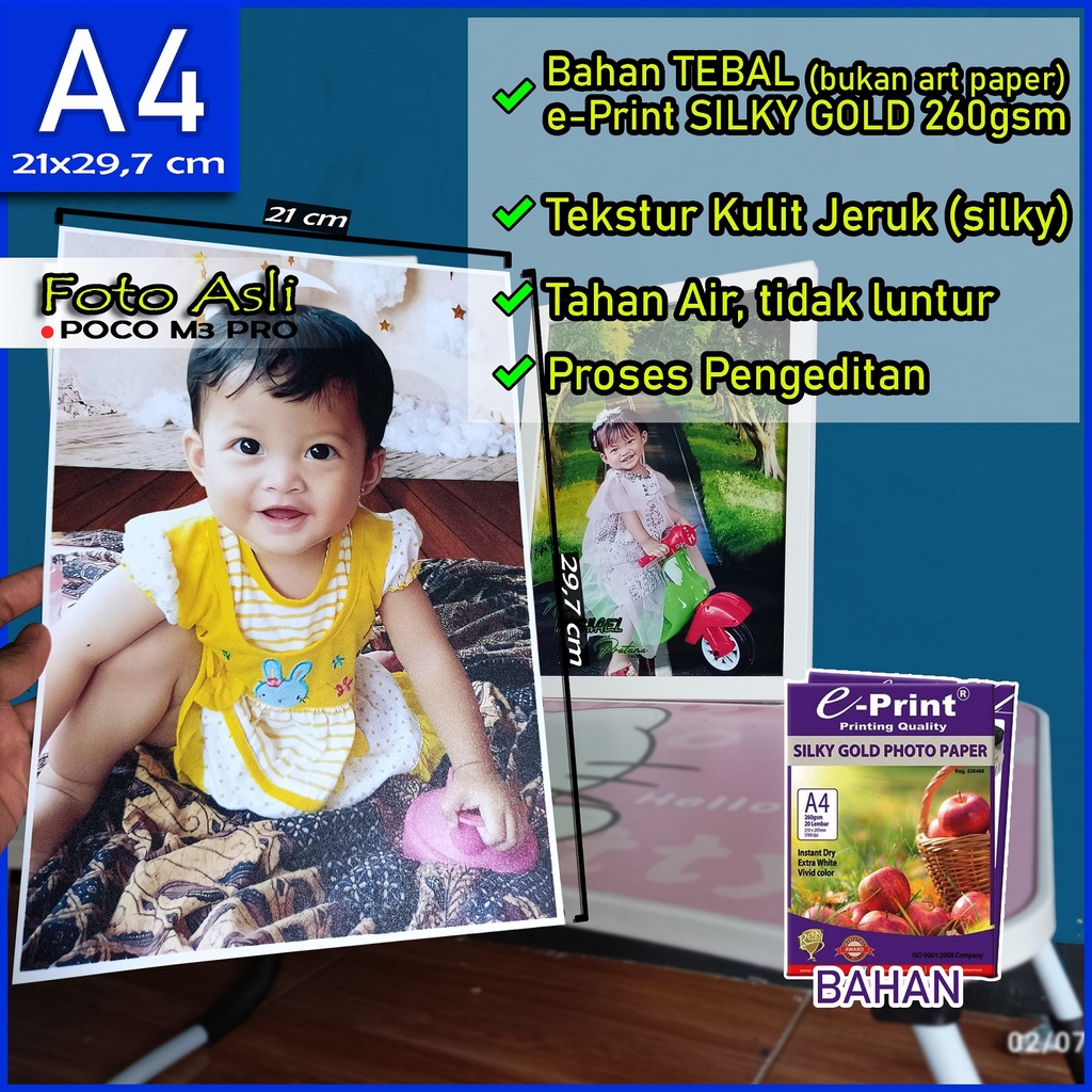 Jual Cetak foto ukuran a4 jenis silky dan glosy | Shopee Indonesia