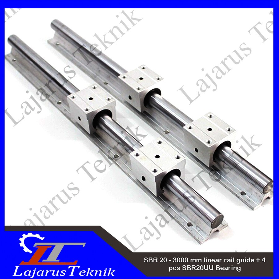 Jual SBR20 / SBR 20 - 3000mm Linear Rail Guide 2PCS + SBR20UU Bearing ...