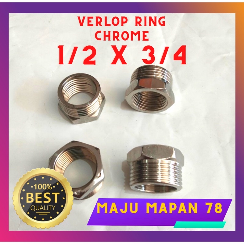 Jual Verlop Ring / Vlok Ring Kuningan Chrome ukuran 1/2 X 3/4 | Shopee Indonesia